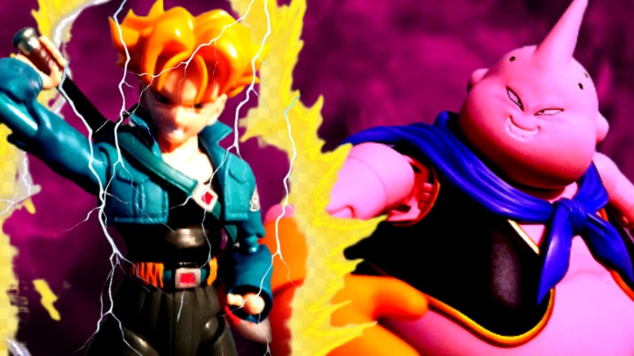 Dragon ball Z Trunks vs majin buu (stop motion) sh figuarts - YouTube