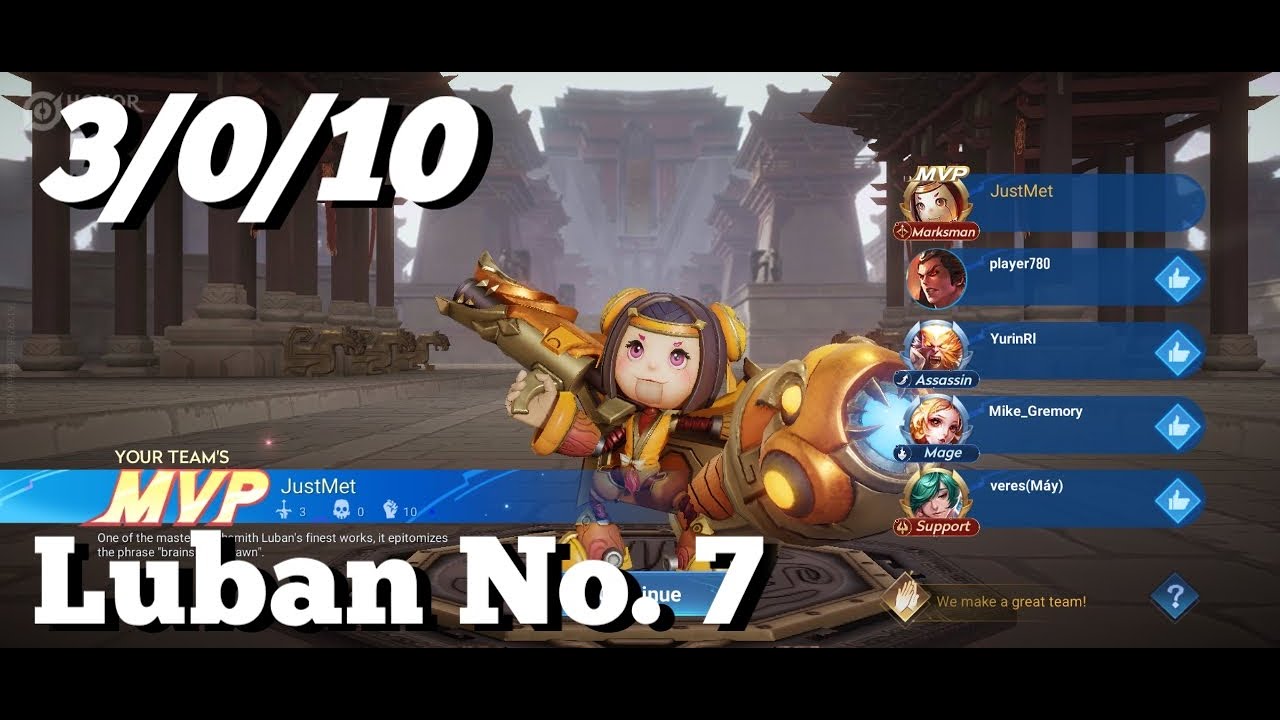 Luban No. 7 Game Play | The Best Damage Dealer Farm Lane | Honor Of ...