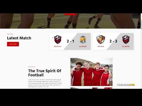 Socca Football Team and Sports Club Elementor Template Kit sport club ...