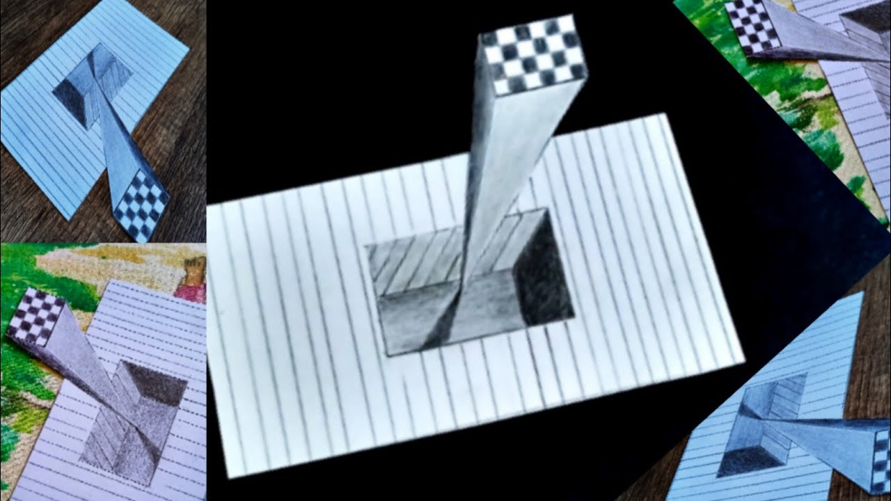 Learn to draw 3d tower on paper step by step || - YouTube