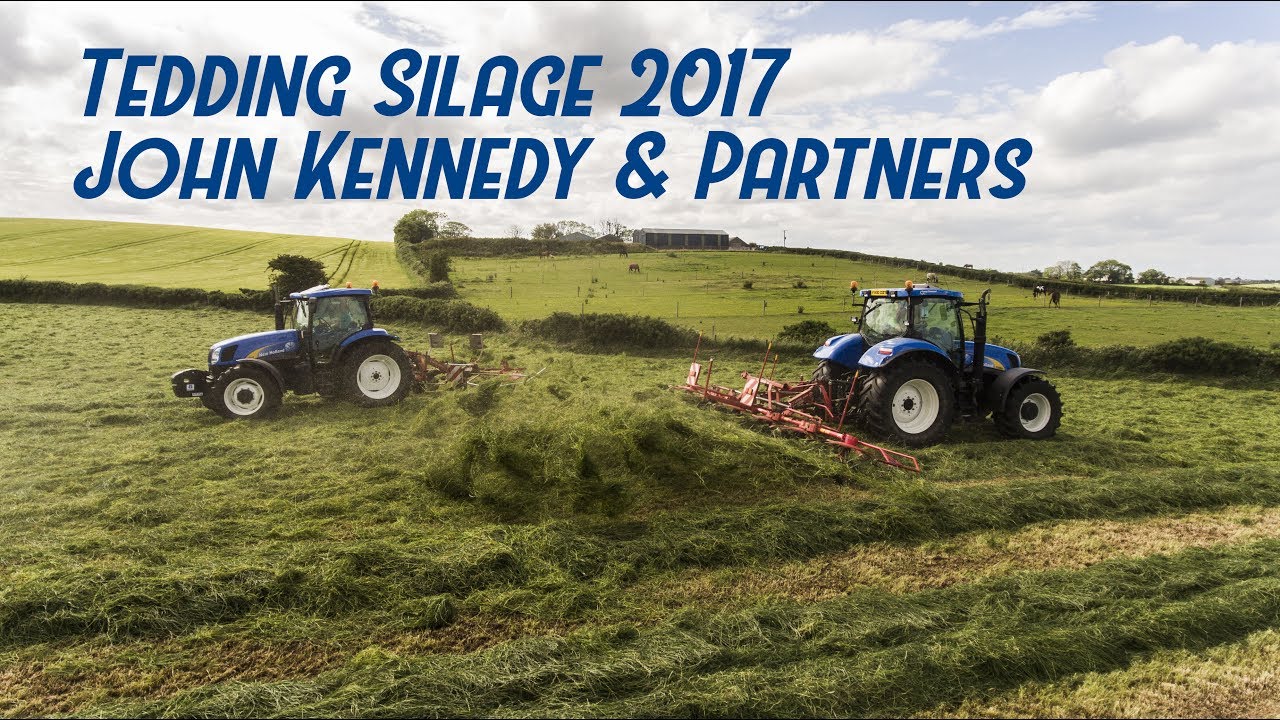 Tedding Silage 2017 - John Kennedy & Partners - YouTube