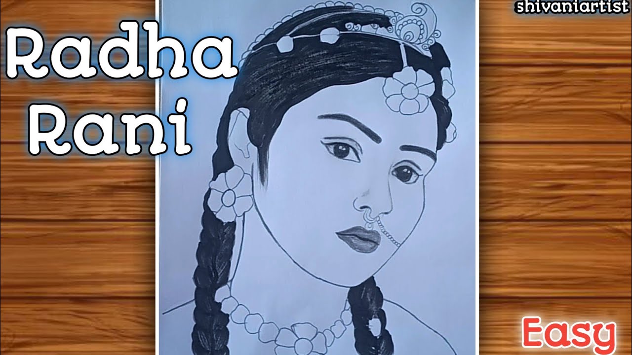Malika shingh as Radha | How to draw Radha Easy step by step - YouTube