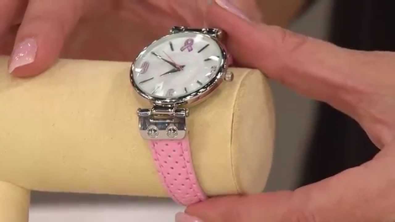 Gossip Pink Ribbon Perforated Strap Watch with Lisa Robertson - YouTube