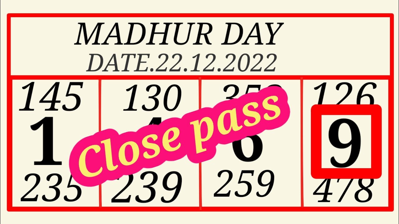 madhur day 22~12~2022 madhur day today fix otc madhur day satta matka ...