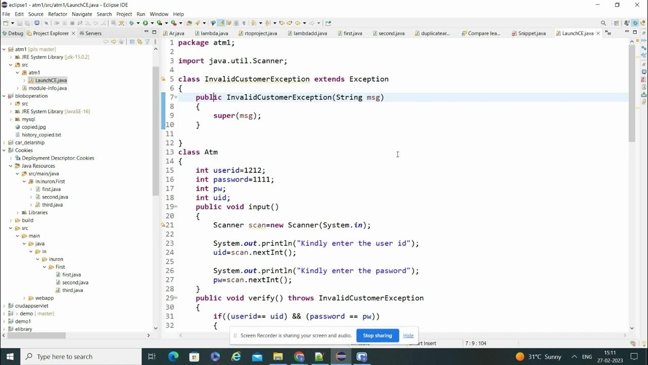 java project 1 console based atm app - YouTube