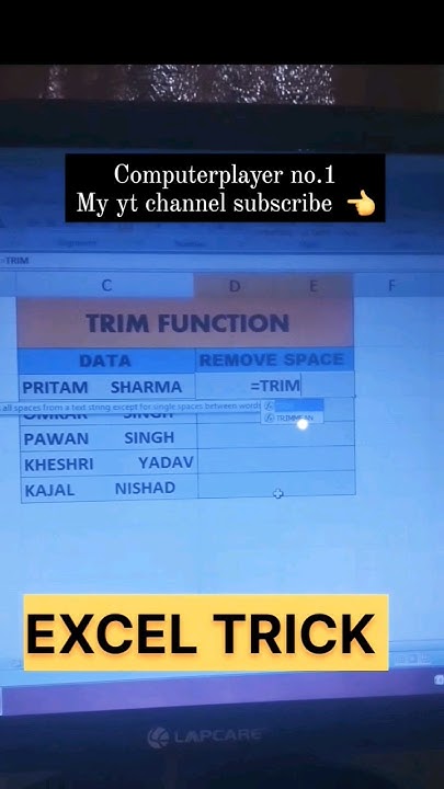 Excel Short Trick Viral Today Tranding Video Excel Me Space Remove Formula Trik Formula ️