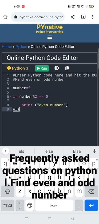 Most Asked Python Interview Question Find Even Odd Number Python Pythonprogramming Interview