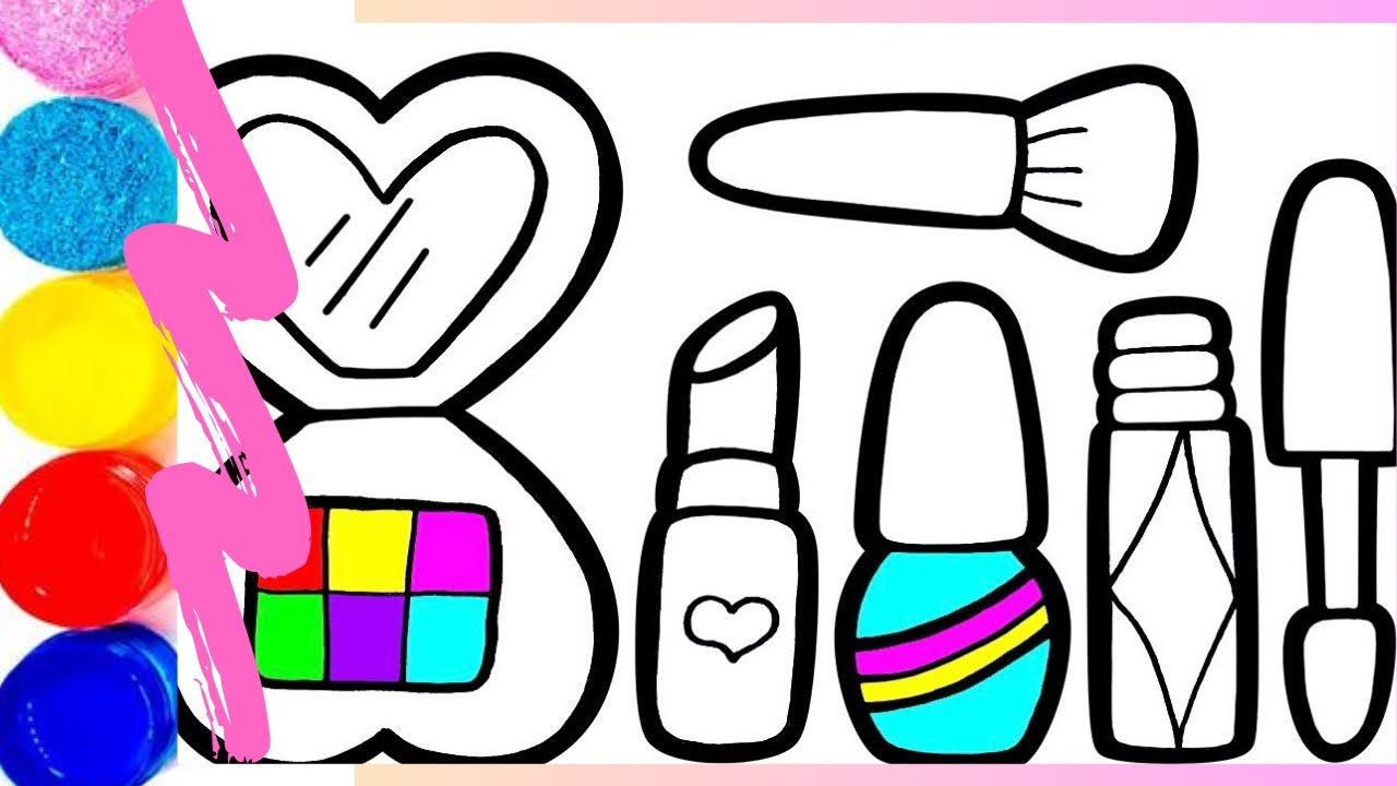 MakeUp Kit Drawing and Coloring/How to Draw EASY MakeUp Kit Step by ...