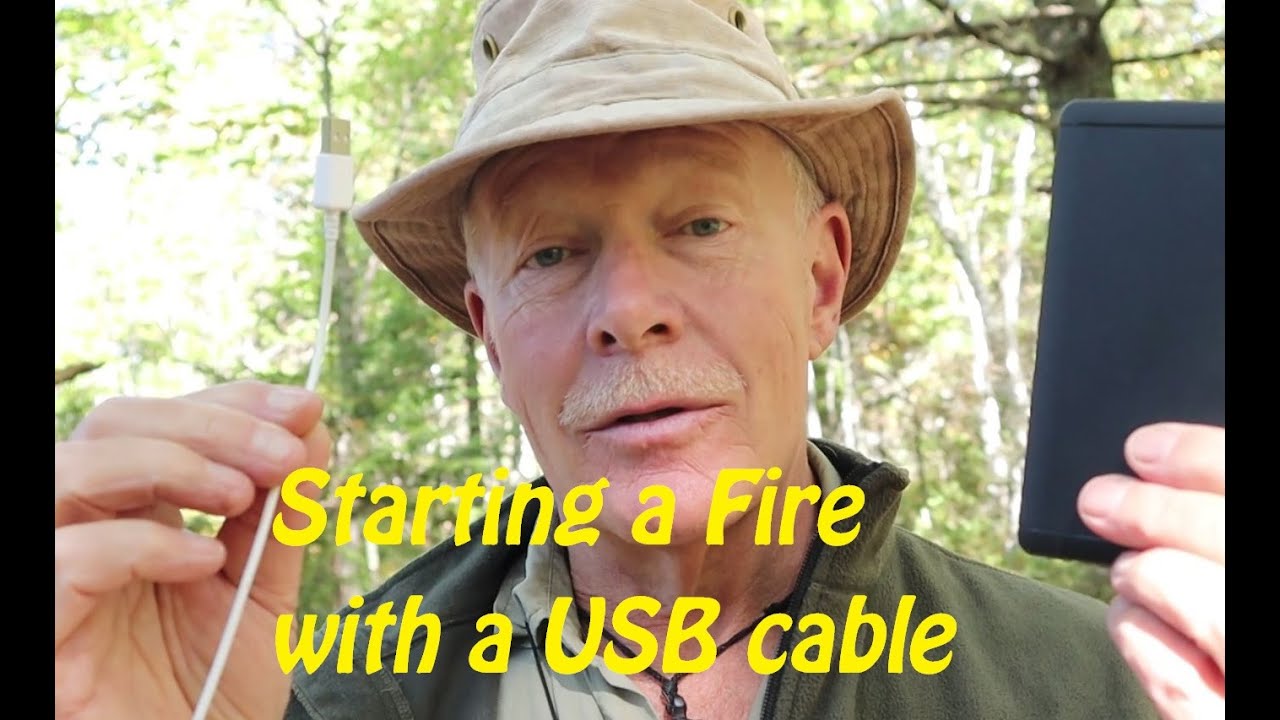 Starting a Fire with a USB Cable - YouTube