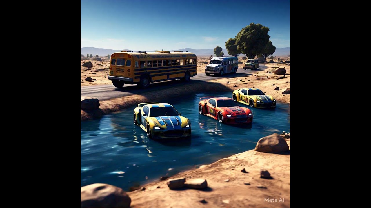 Mixer Cars & Buses vs Massive Water Pit BeamNG Drive Live Strem #p14 # ...