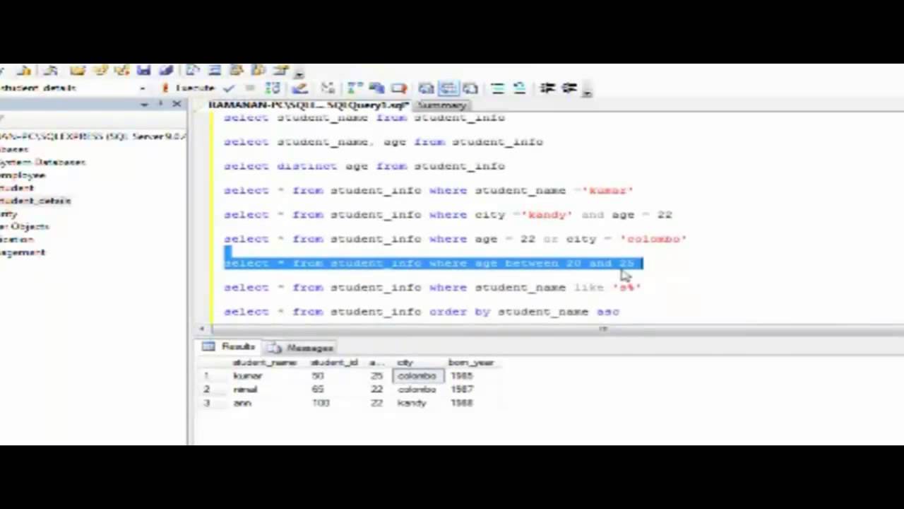 Sql Database Tamil Video Tutorial Sql Database Management Youtube