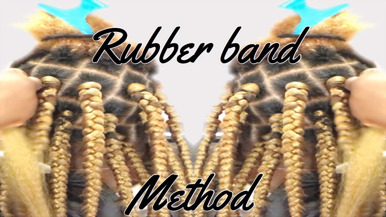 How to| jumbo box braids rubber band method won’t pull hair out! - YouTube
