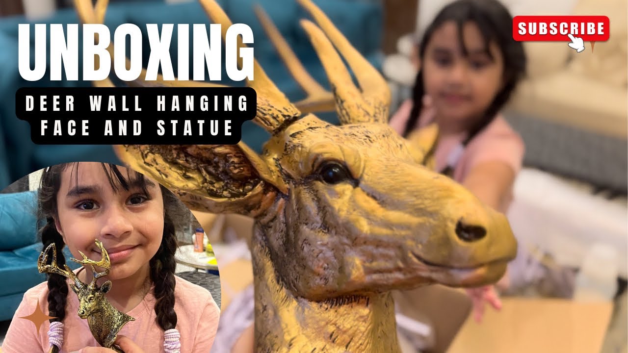 Unboxing | Deer Wall Hanging Face And Statue | Fatima Ka Jahaan - YouTube