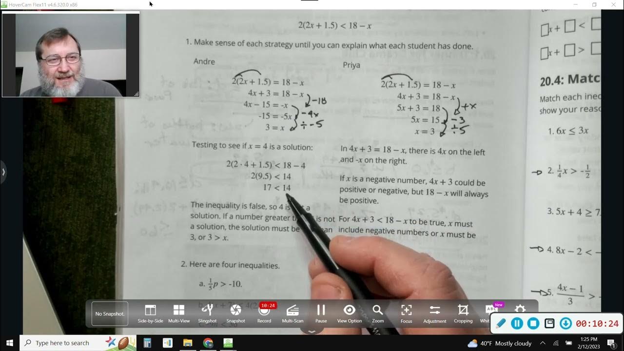 Unit #2, Lesson 20, Writing & Solving Inequalities - YouTube