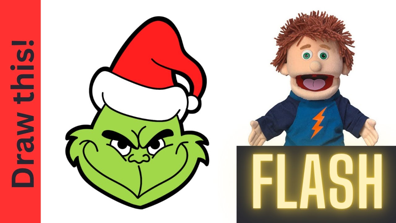 How to draw the Grinch smirking with Flash - easy step by step ...