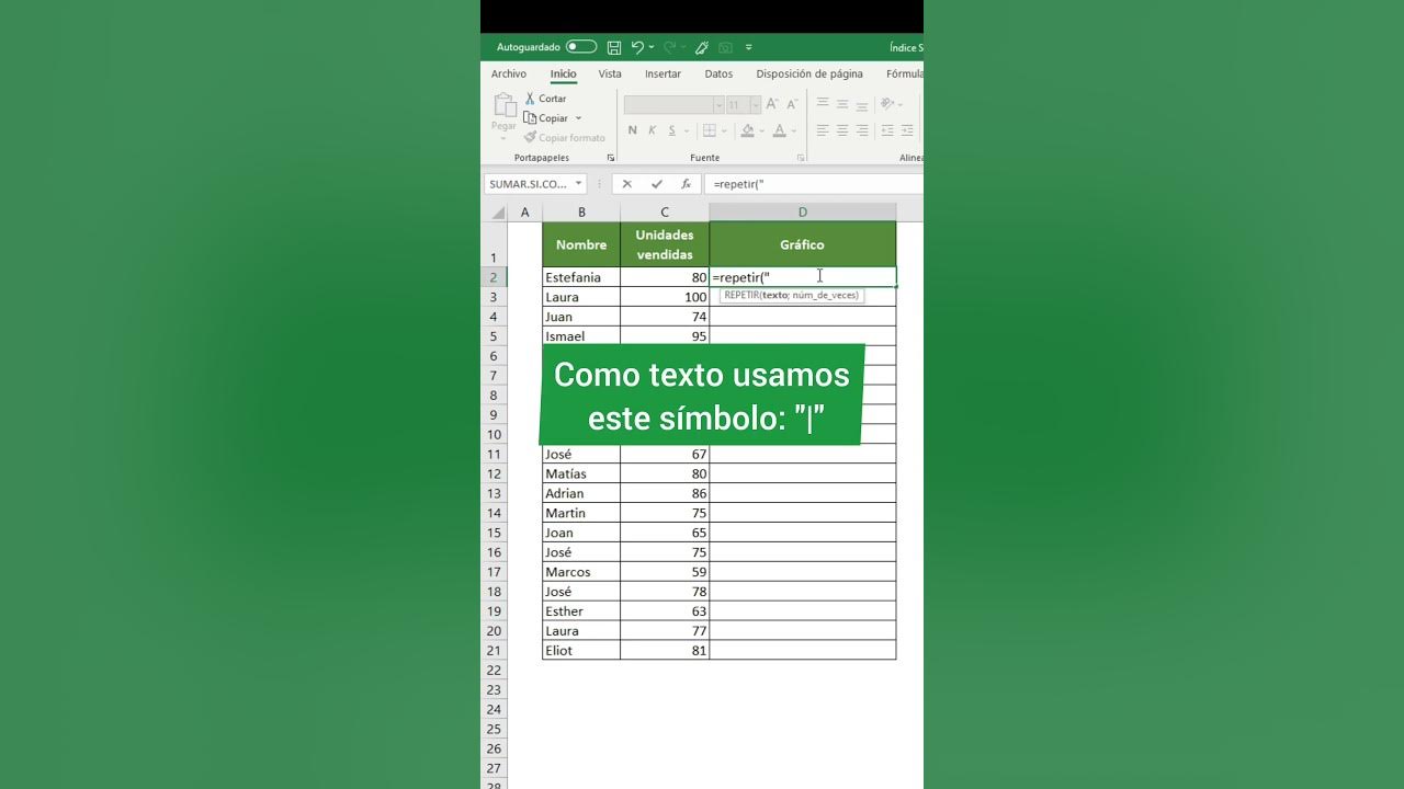 GRÁFICO de BARRAS en EXCEL #superexcel #excel #microsoft #mexcel - YouTube