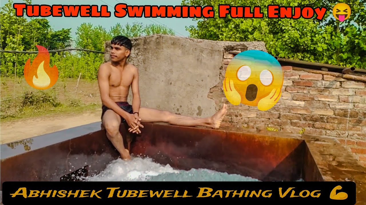 New tubewell swimming hot vlog | village boy tubewell bathing | New ...