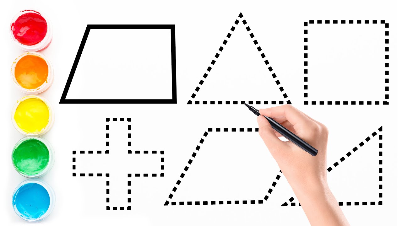 How to Learn Shapes with Drawing & Painting for Kids | Learn New Shapes ...