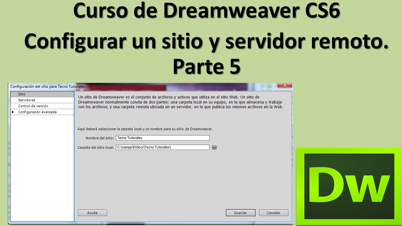 Curso Dreamweaver CS6. Configurar un sitio y servidor remoto. Parte 5 - YouTube