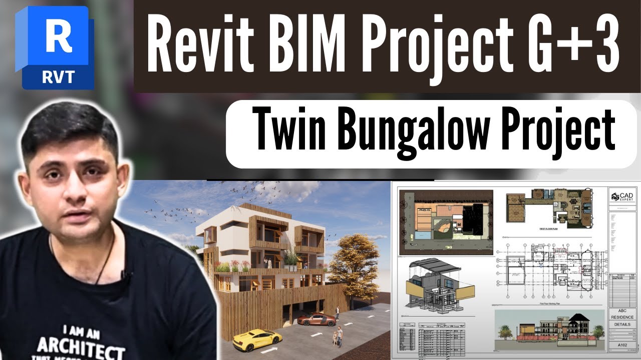 Revit BIM Project G+3 Twin Bungalow Project - YouTube