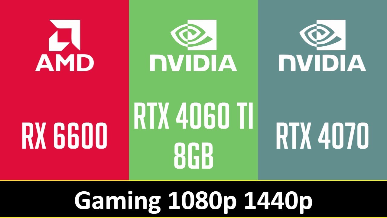 RX 6600 vs RTX 4060 TI 8GB vs RTX 4070 - Gaming 1080p 1440p - YouTube