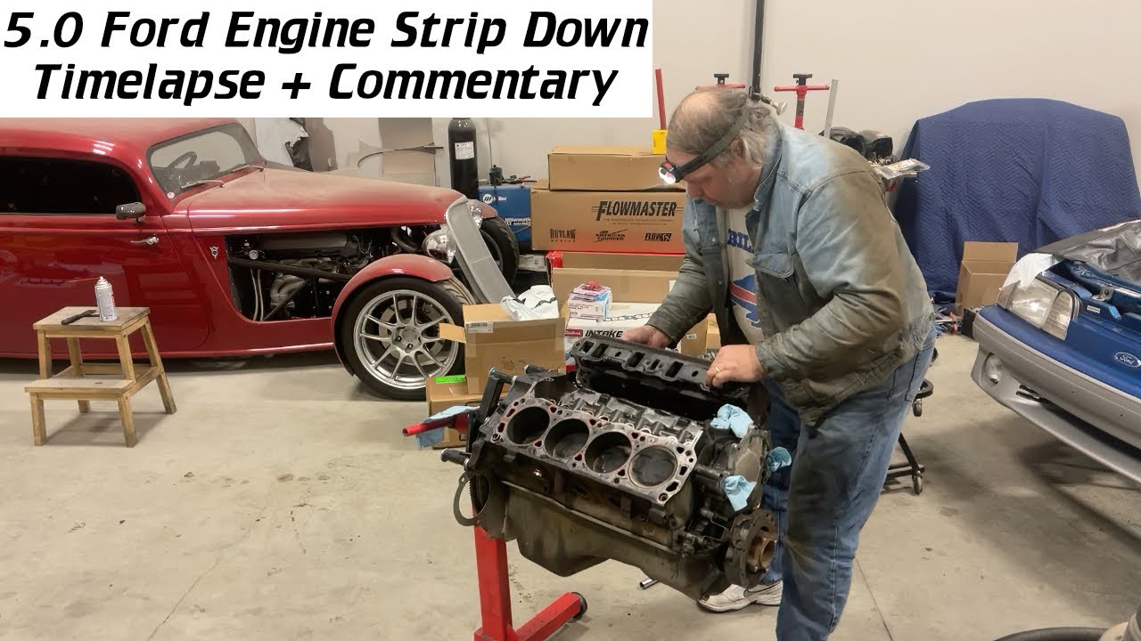 5.0 Ford Engine Strip Down Timelapse - YouTube