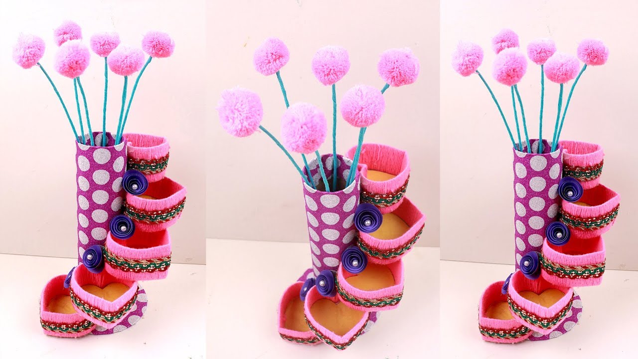 Best Out Of Waste TISSUE PAPER ROLL | Plastic bottle organizer | WOOLEN ...