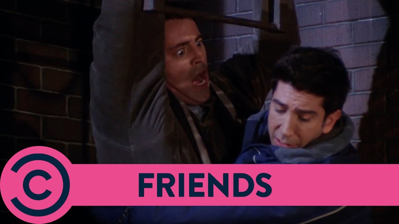 Ross And Joey Get Stuck In The Fire Escape - Friends | Comedy Central ...