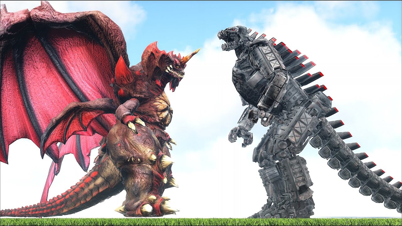 TITANUS DESTROYAH VS LEGENDARY MECHA GODZILLA (ARK SURVIVAL EVOLVED ...