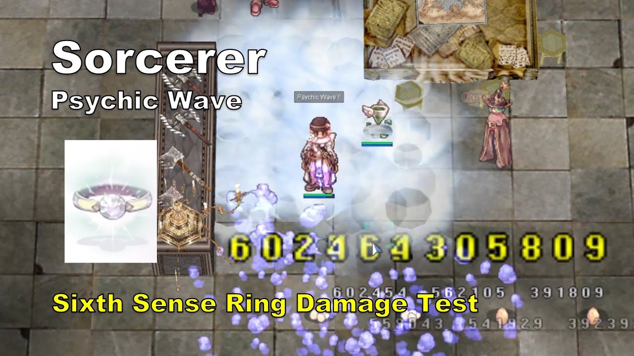 [BB iRO] Sorcerer Psychic Wave - "Sixth Sense Rings" Damage Test - IRO ...