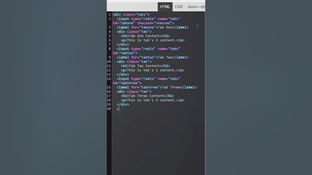 Responsive CSS tabs HTML CSS - YouTube