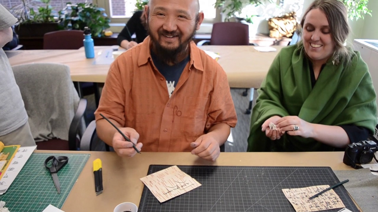 Making a birch bark manuscript using ancient techniques - YouTube