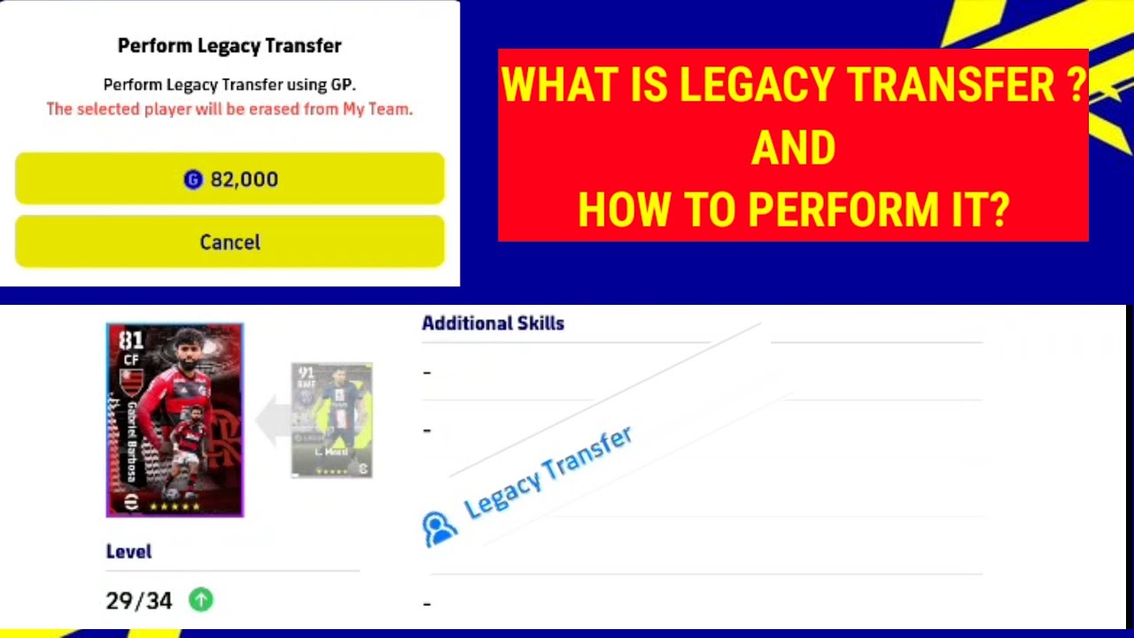 what is legacy transfer?and how to perform it on efootball 2023 mobile ...