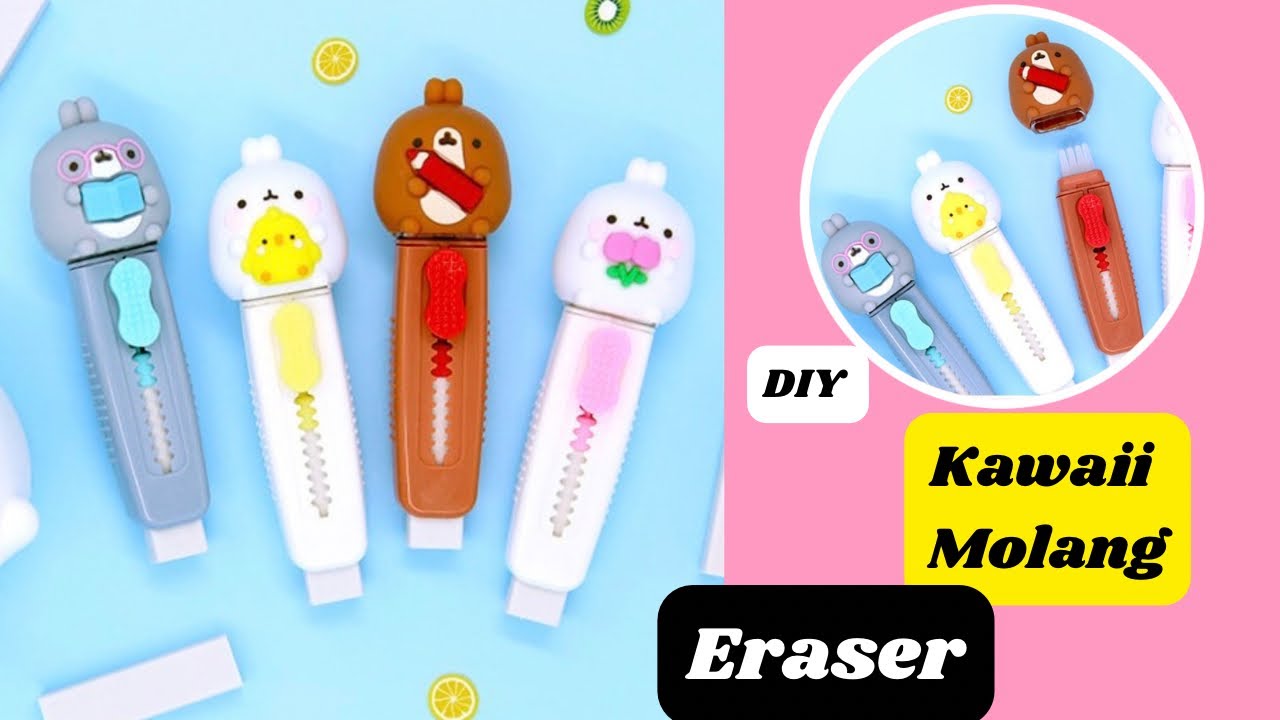 DIY Kawaii Eraser / how to make homemade eraser pen / paper craft ...