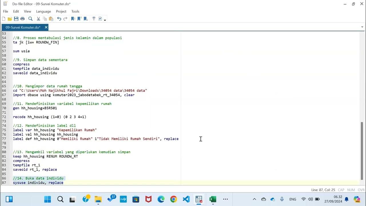 Elaborasi Data Mikro Survei Komuter Bagian 2: Memanfaatkan .merge, .collapse, dan tabstat di ...