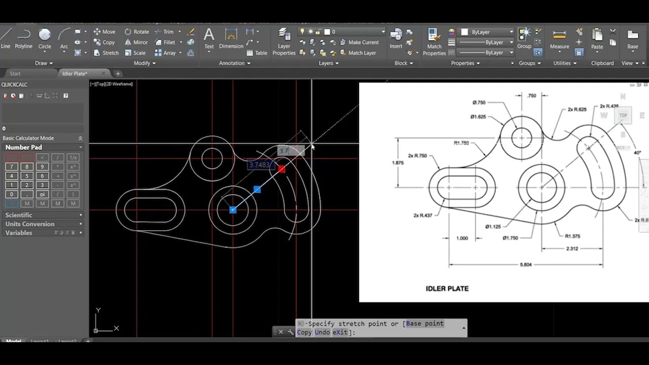 How to draw Idler Plate I AutoCAD I Tutorial - YouTube