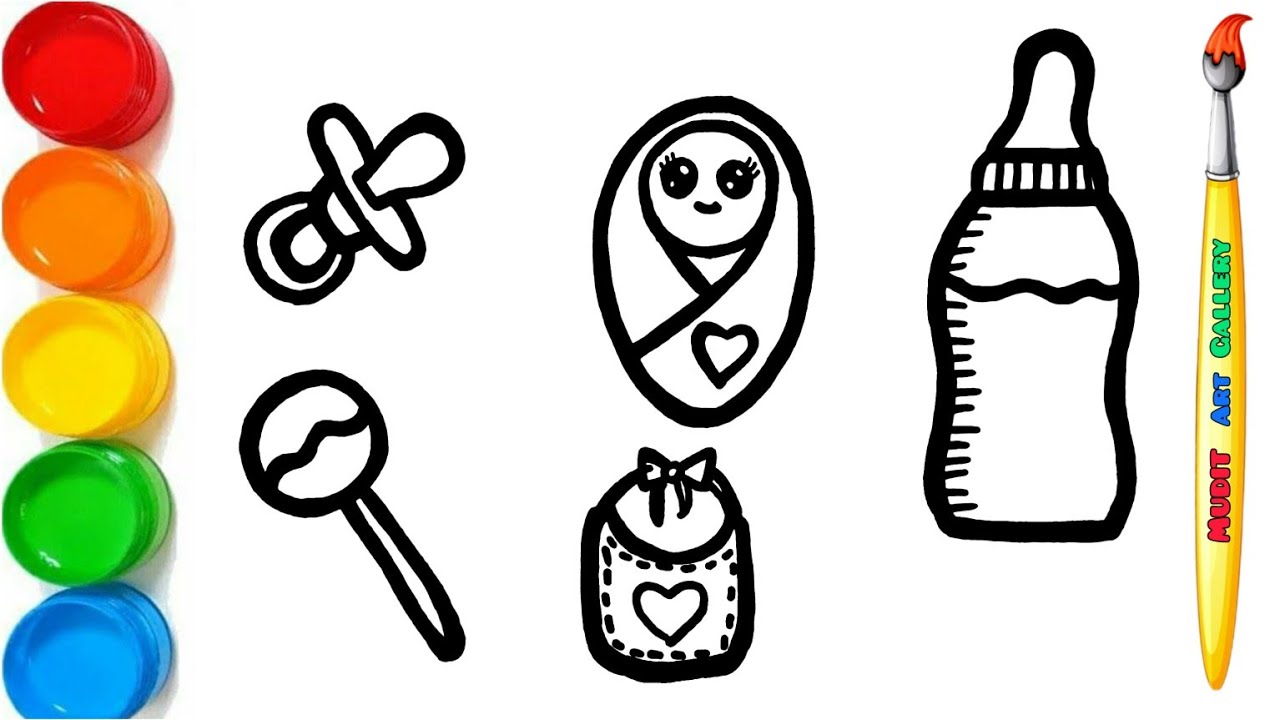 Baby Accessories Drawing, Painting And Coloring For Kids & Toddlers ...