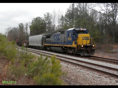 CSX 5956 leads CSX A716-02 in Union City, GA - YouTube
