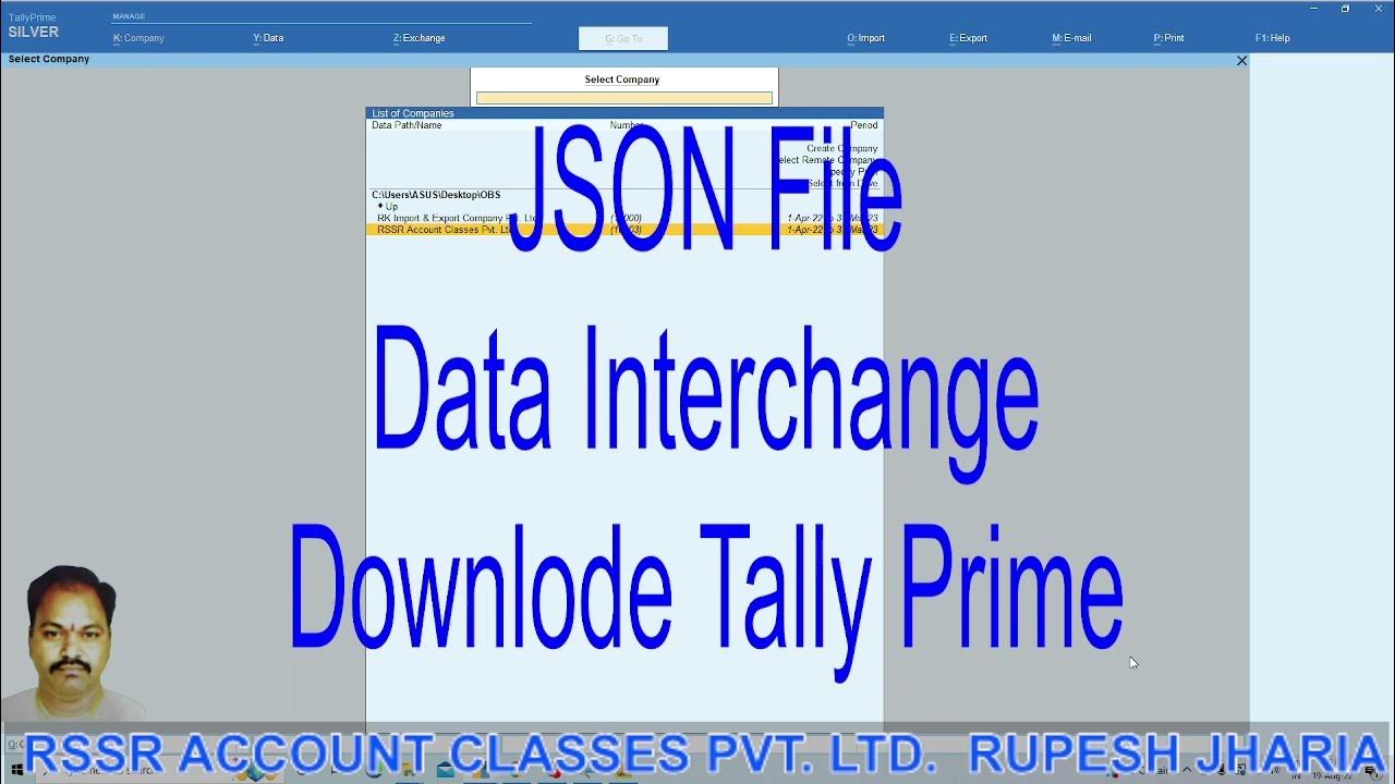 JSON File Data Downlode In Tally Prime, JSON File Export Data,Creat JSON File,GSTR Return JSON ...