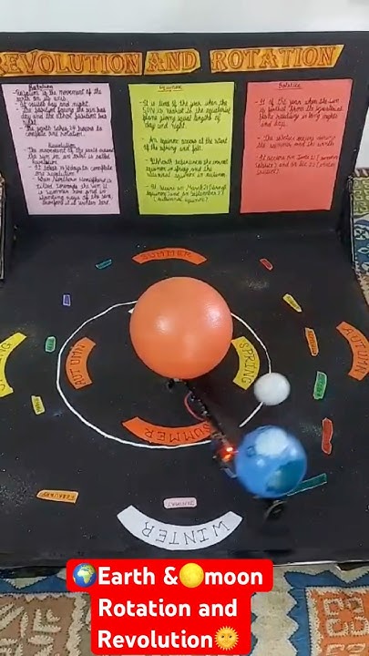 Earth and moon rotation & revolution working model #earthandmoon #earthworkingmodel # ...