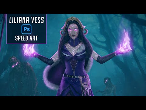 Liliana Vess Photoshop Speed Art | Magic: The Gathering