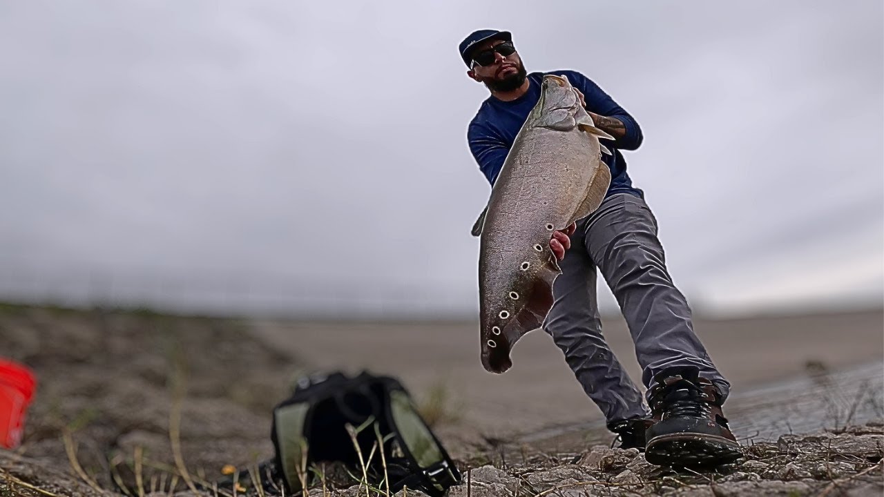 Giant Clown Knife Fish and Dinner! Spillway Fishing. - YouTube