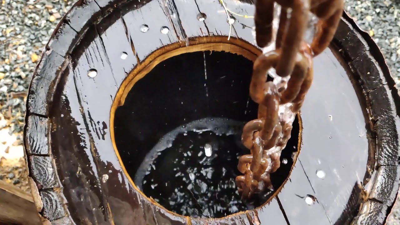 Rain water runs down chain - pipework alternative - YouTube