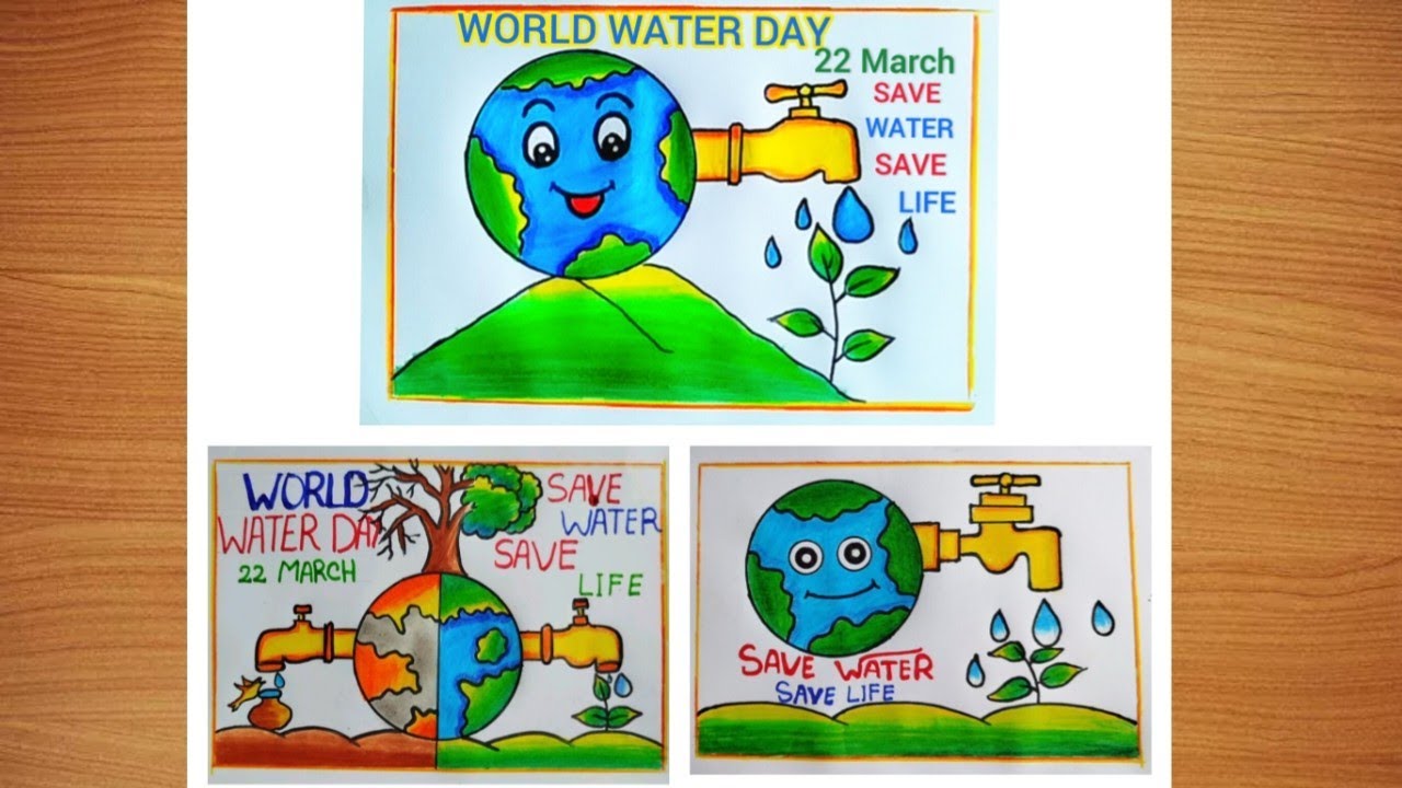 World Water Day Drawing / World Water Day Poster Drawing / Save Water ...