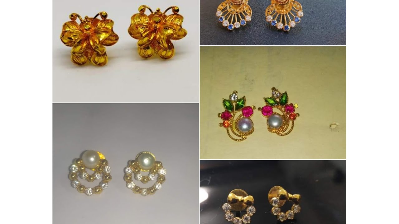 Manipuri gold earings daily wear - YouTube
