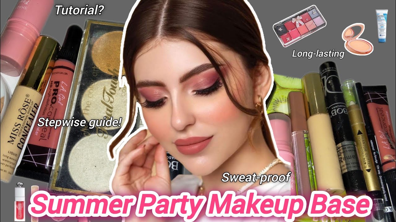 Party makeup at home | Easy steps for makeup | Summer Sweat-proof ...