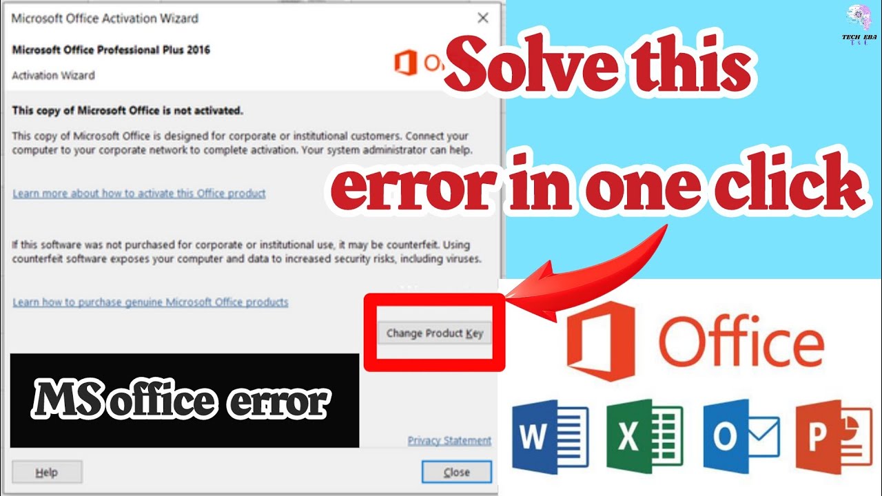 How to solve "Enter your product key" || MS Office problem || Tech Eba ...