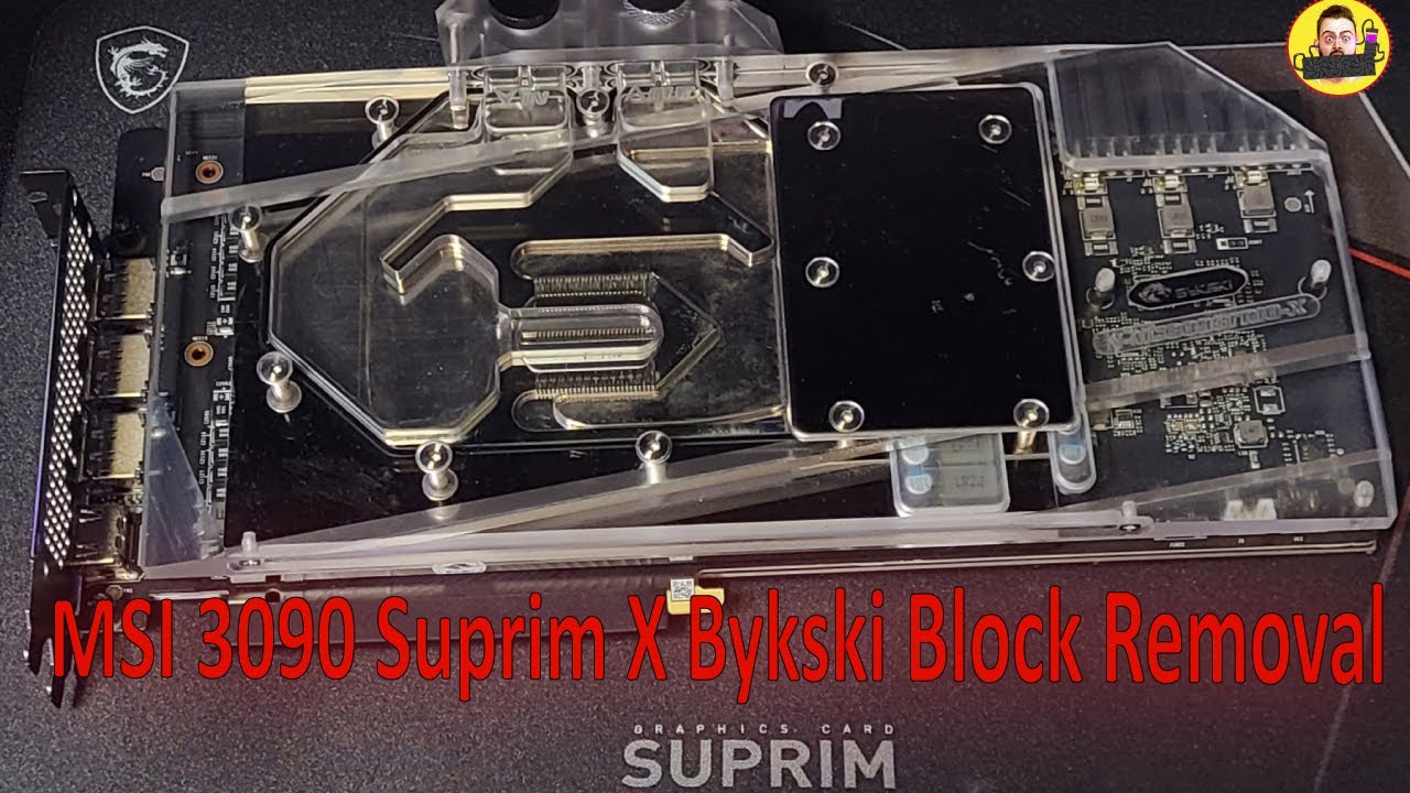 MSI 3090 Suprim X Bykski Block Removal and Stock Cooler install - YouTube
