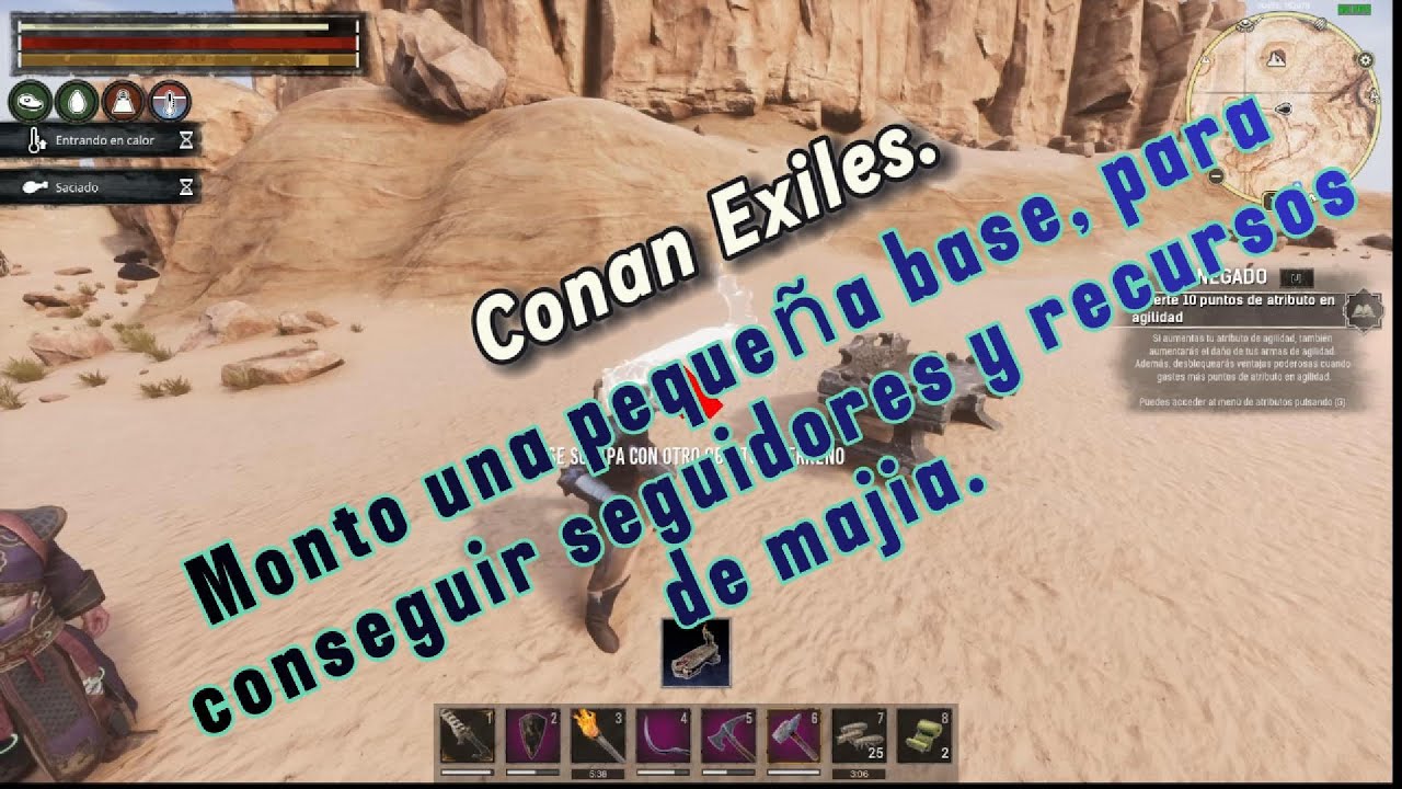 Conan Exiles. I set up a small base to gain followers and magic ...