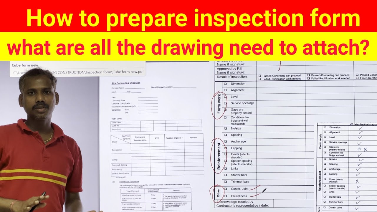How do I prepare the inspection form?/ structure inspection/ rebar ...